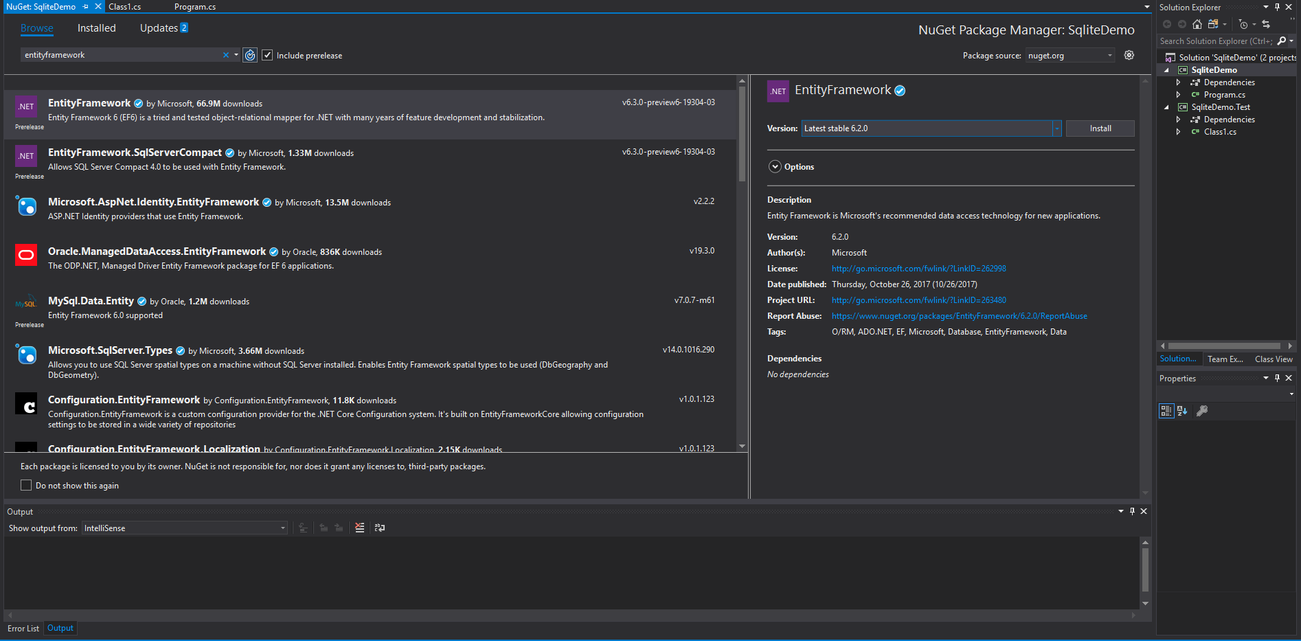 Entityframeworknuget Net Core Central