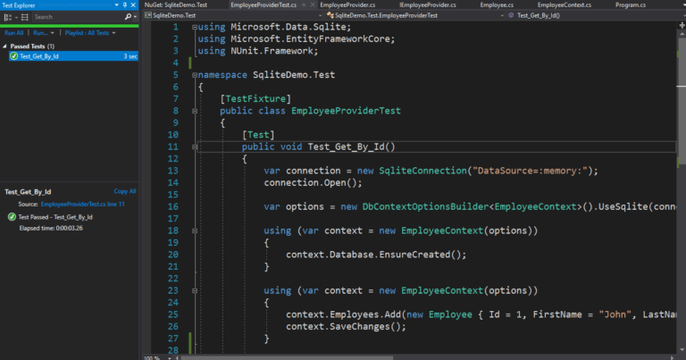 Sqlite Database And Net Core Application A Unit Test Usecase