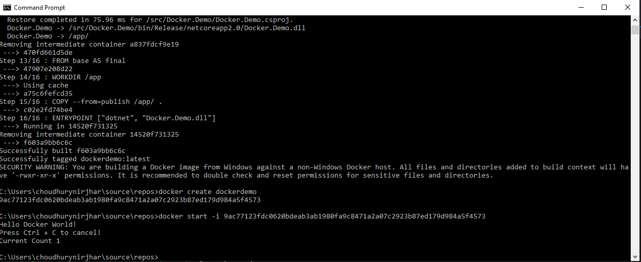 Docker Running Background Thread Net Core Central